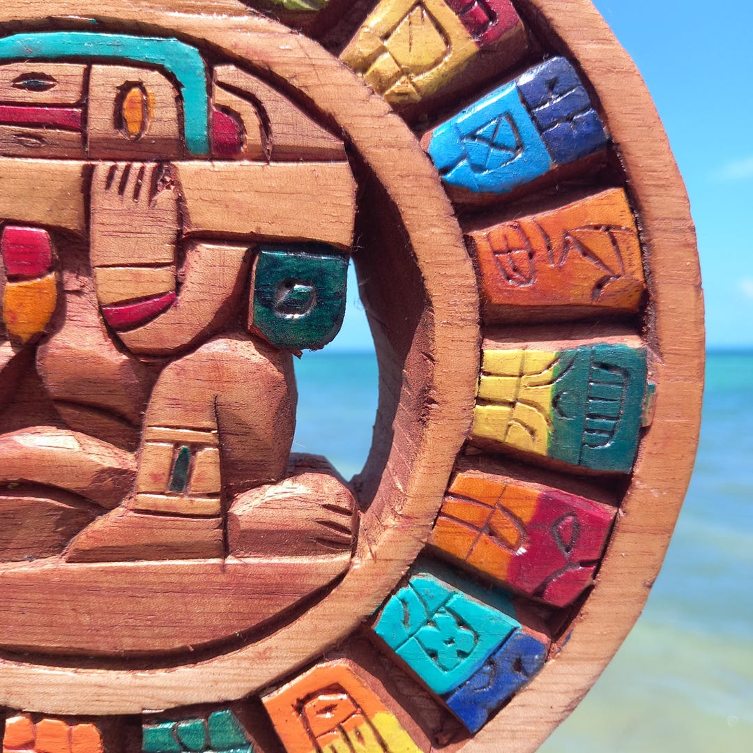 Haab Calendar, Mexican Wall Art - Mayan Carved Wood Decor 8" - Etsy