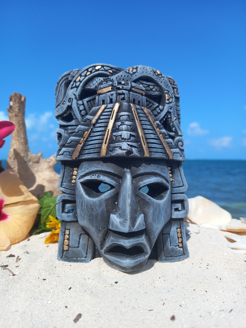 Artesania Mexicana Handcrafted Decoration Mayan Clay Mask chichen Itza ...