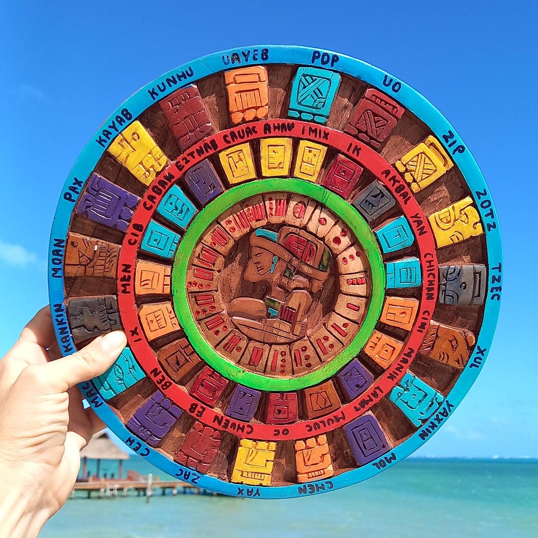 Mayan Calendar Tzolkin - Traditional Carving Art, Mexican Home Decor 11 ...