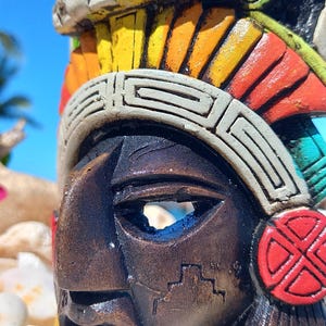 Mayan Clay Mask: Chaac Mool Rain God 5 Unique Patio, Living Room ...