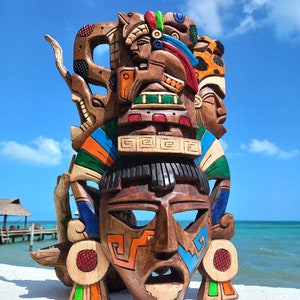 Wooden Mask ixchel Mexican Decor 16-inch - Etsy