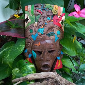 Aztec Wall Art 12 Mexican Mask, Carved Wood, Infuse Your Space With ...