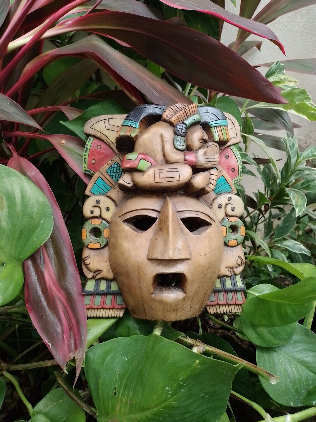 Decorative Wall Mask Mayan Decor, Featuring the Time Keeper, Perfect ...