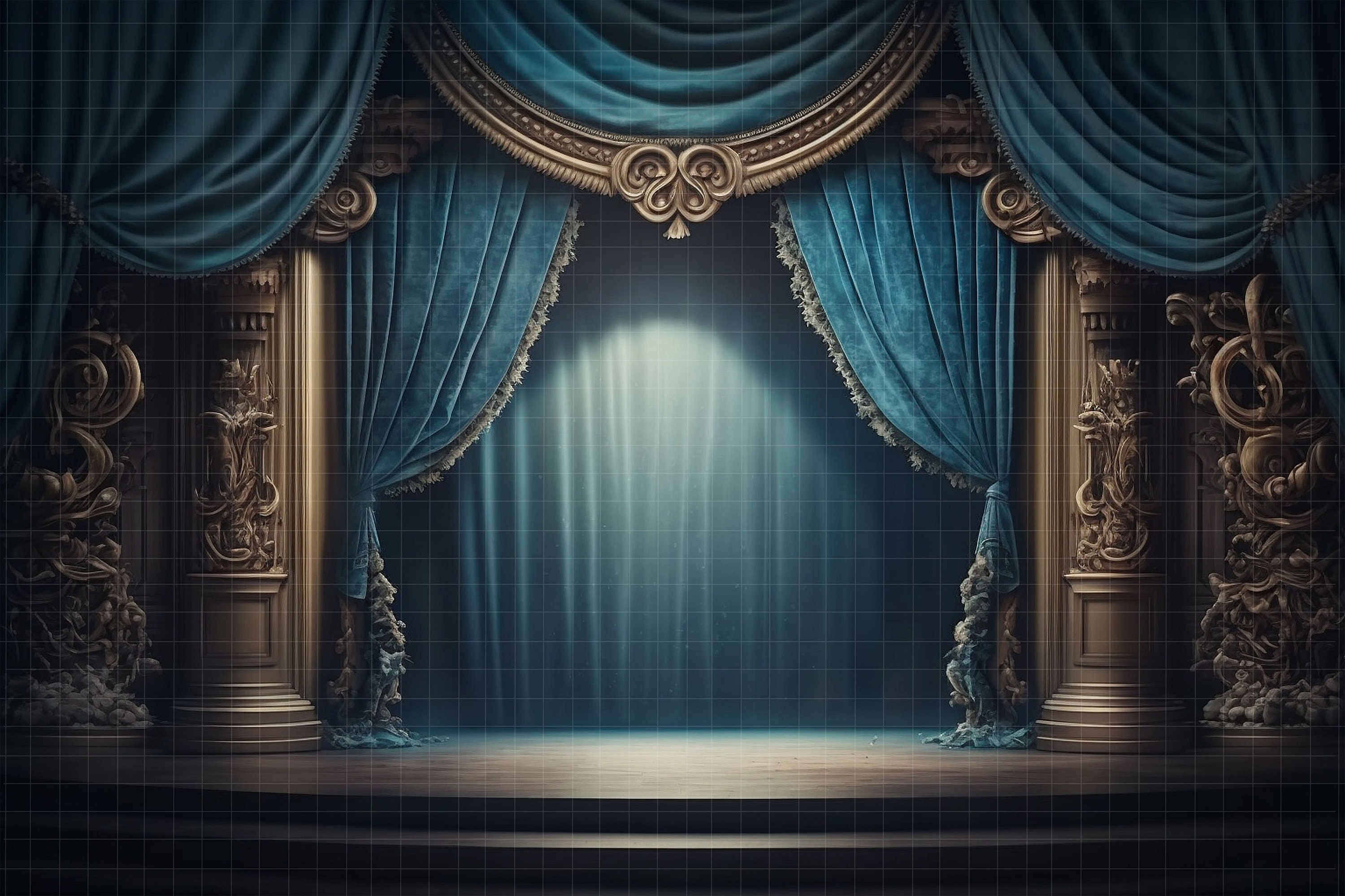 6 Pack blue Fancy Theater Stage Backdrops for Composite - Etsy Australia