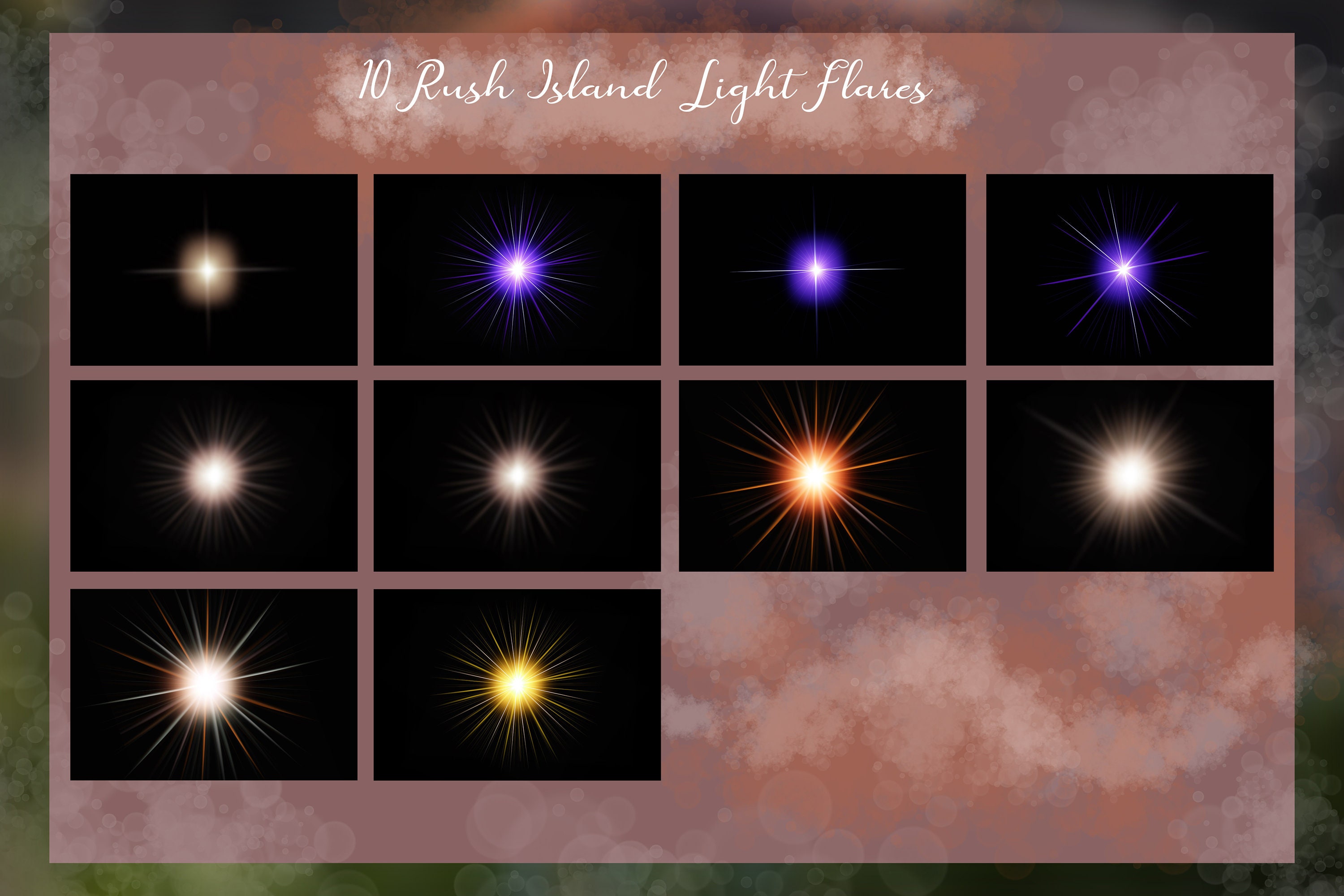 Photoshop Sun and Flare Overlays With Bonus Brushes Sun Flare - Etsy