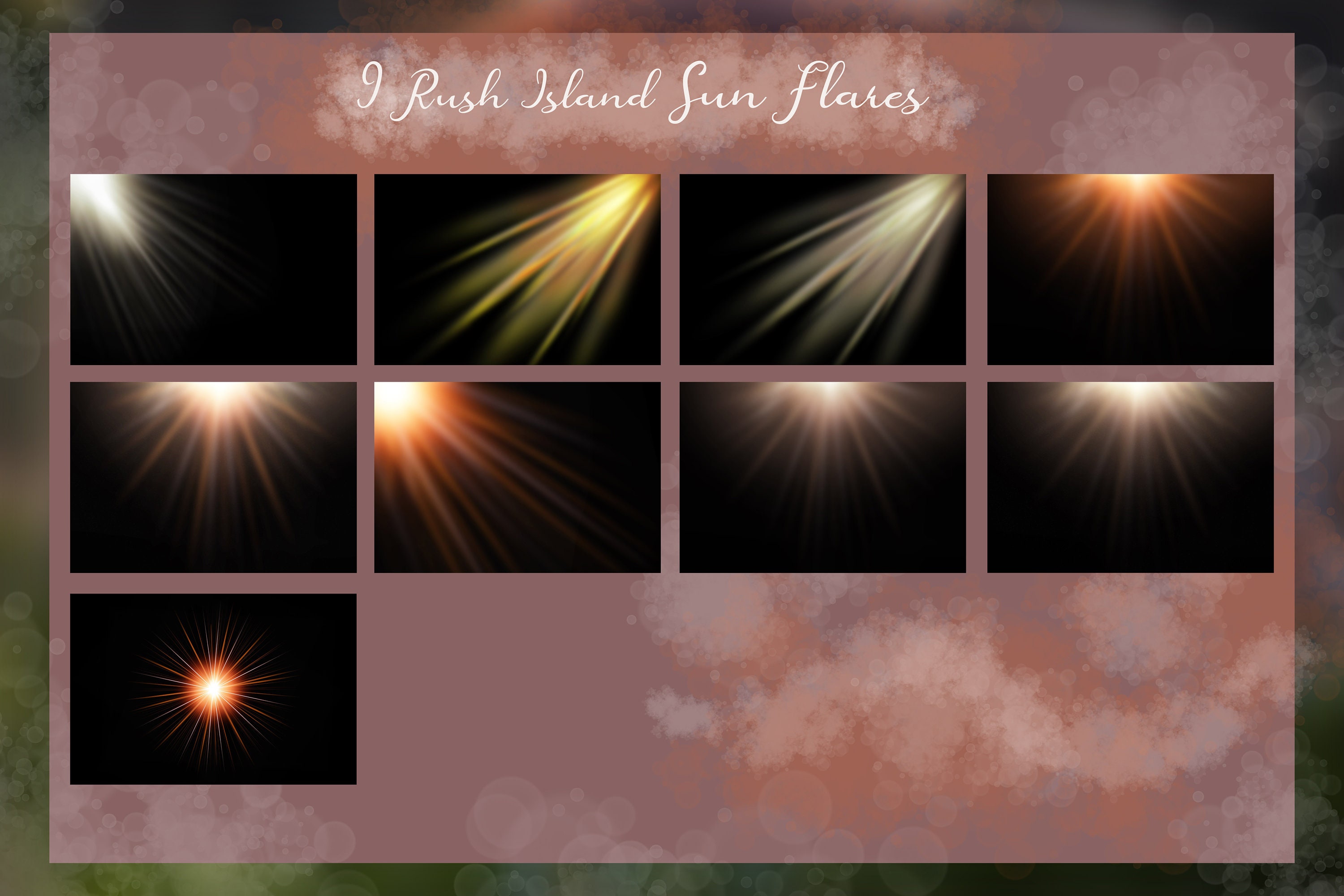 Photoshop Sun and Flare Overlays with bonus brushes Sun flare | Etsy