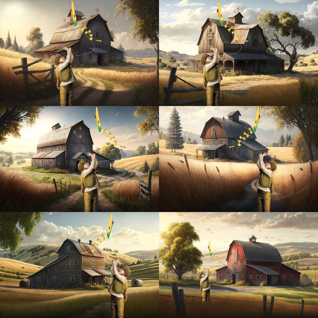 6 Pack Vintage Country Barn Digital Backdrop for Composite Photography ...