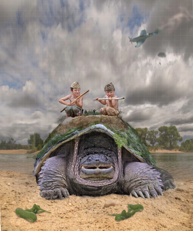 Turtle War Digital Backdrop for Composite Photography Turtle - Etsy