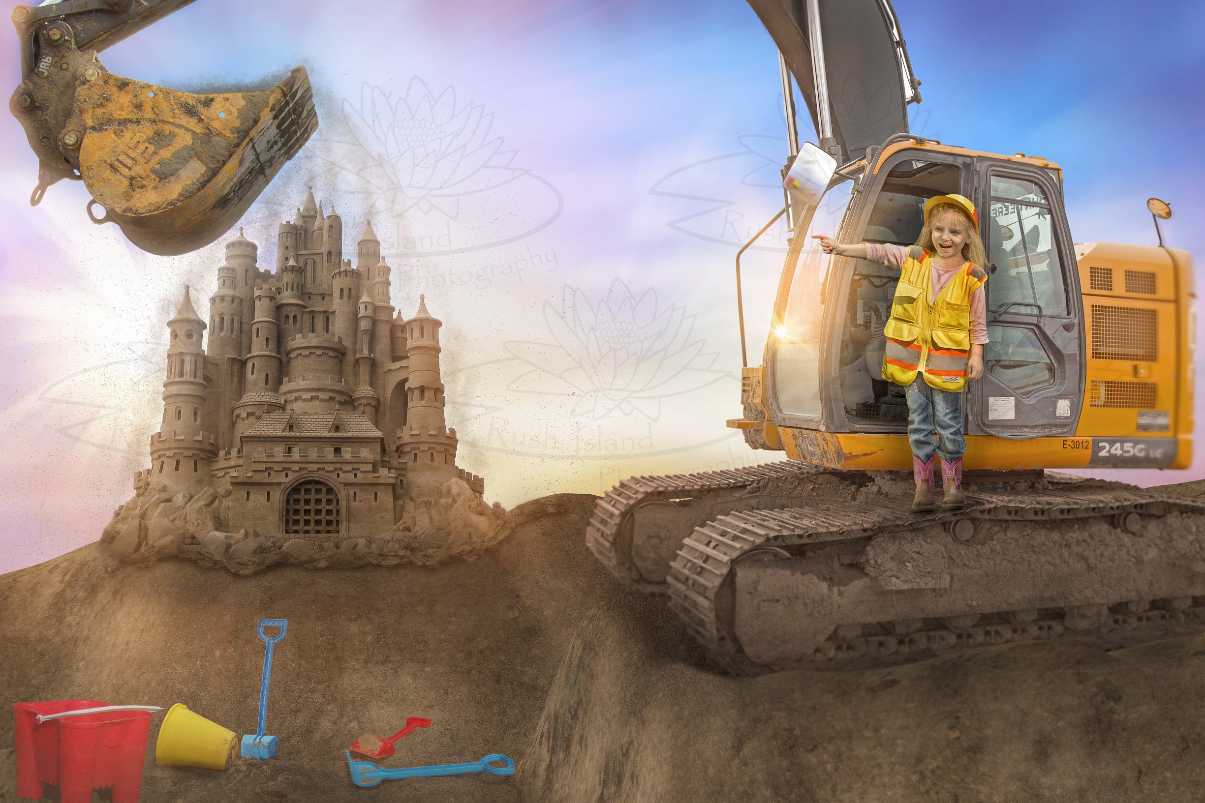 Digital Prints Prints Art & Collectibles Trackhoe Backdrop Heavy ...