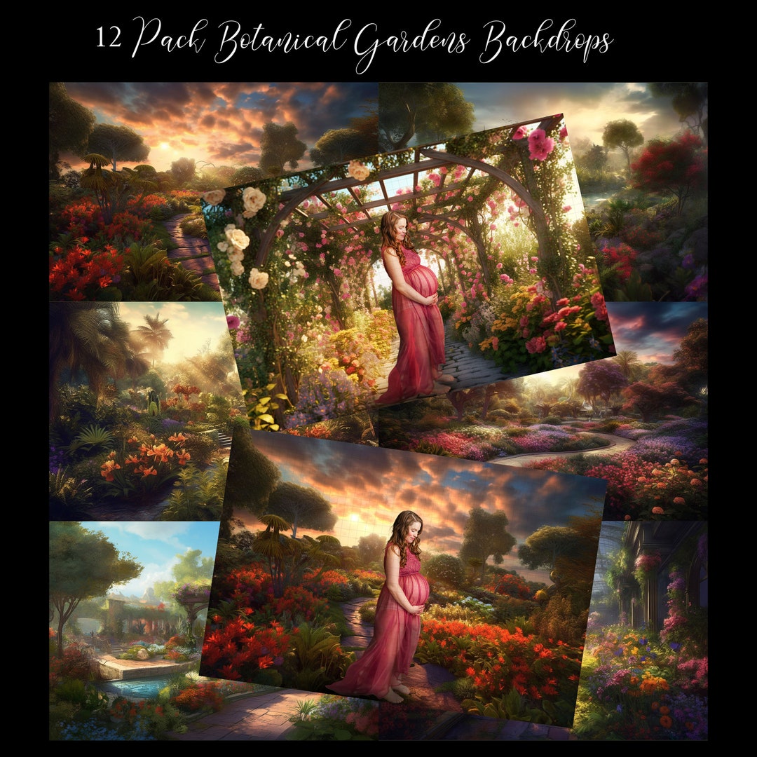 12 Pack of Botanical Gardens Digital Backdrops for Composite ...
