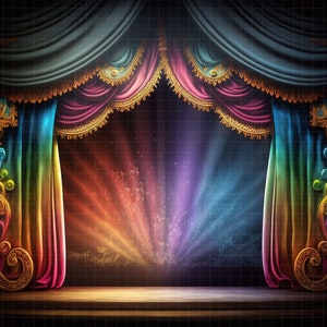 6 Pack - Colorful Theater Stage Backdrops for Composite Photography - Etsy