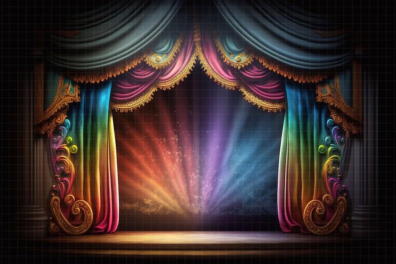 6 Pack Colorful Theater Stage Backdrops for Composite - Etsy