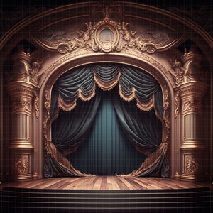 6 Pack -blue Fancy Theater Stage Backdrops for Composite Photography - Etsy
