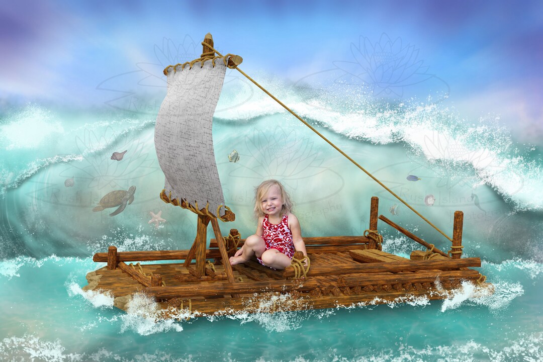 Moana Inspired Digital Backdrop for Composite Photography, Moana Boat ...