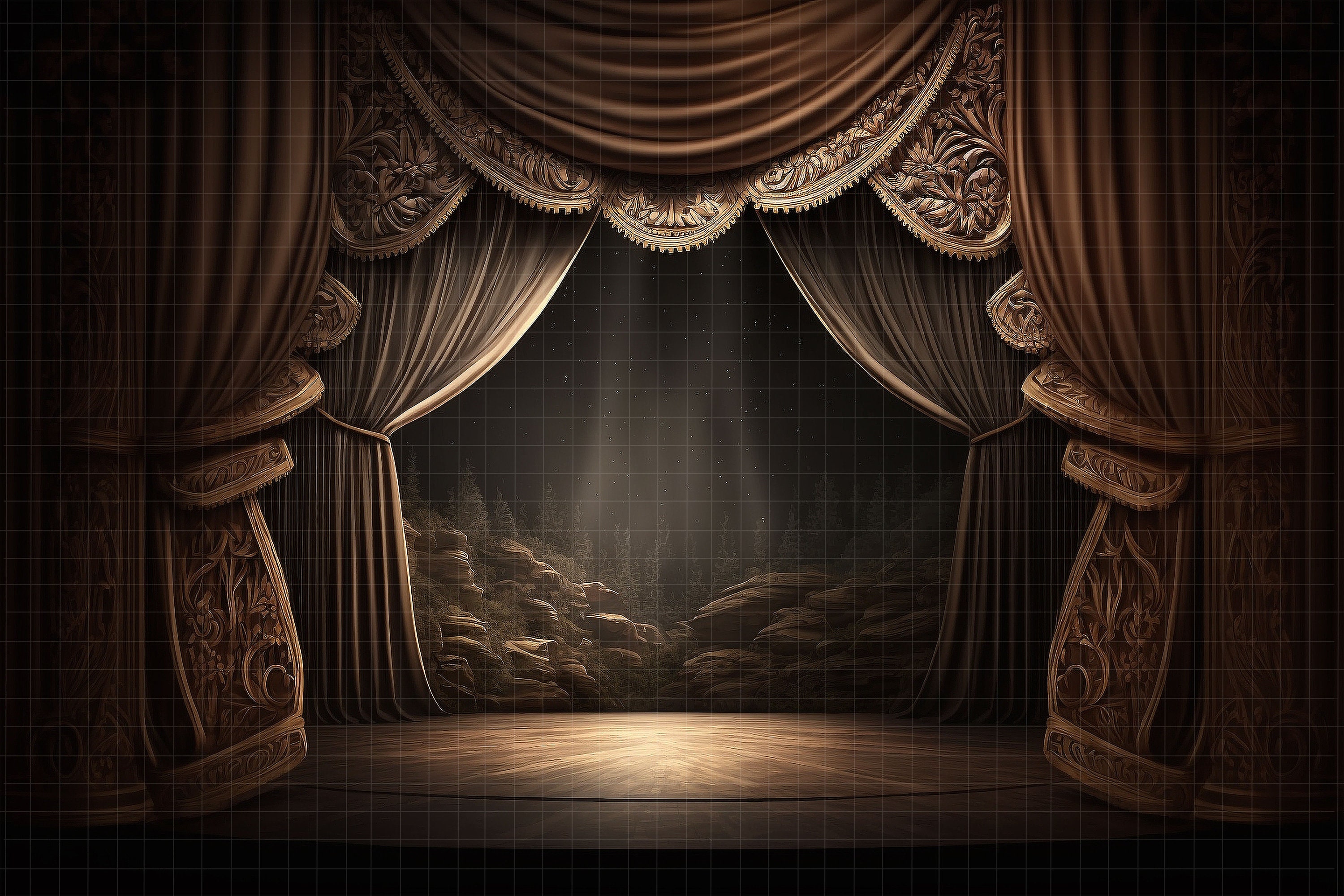 6 Pack Golden Fancy Theater Stage Backdrops for Composite - Etsy