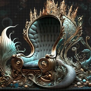 6 Pack - Mermaid Thrones Digital Backdrops for Composite Photography ...