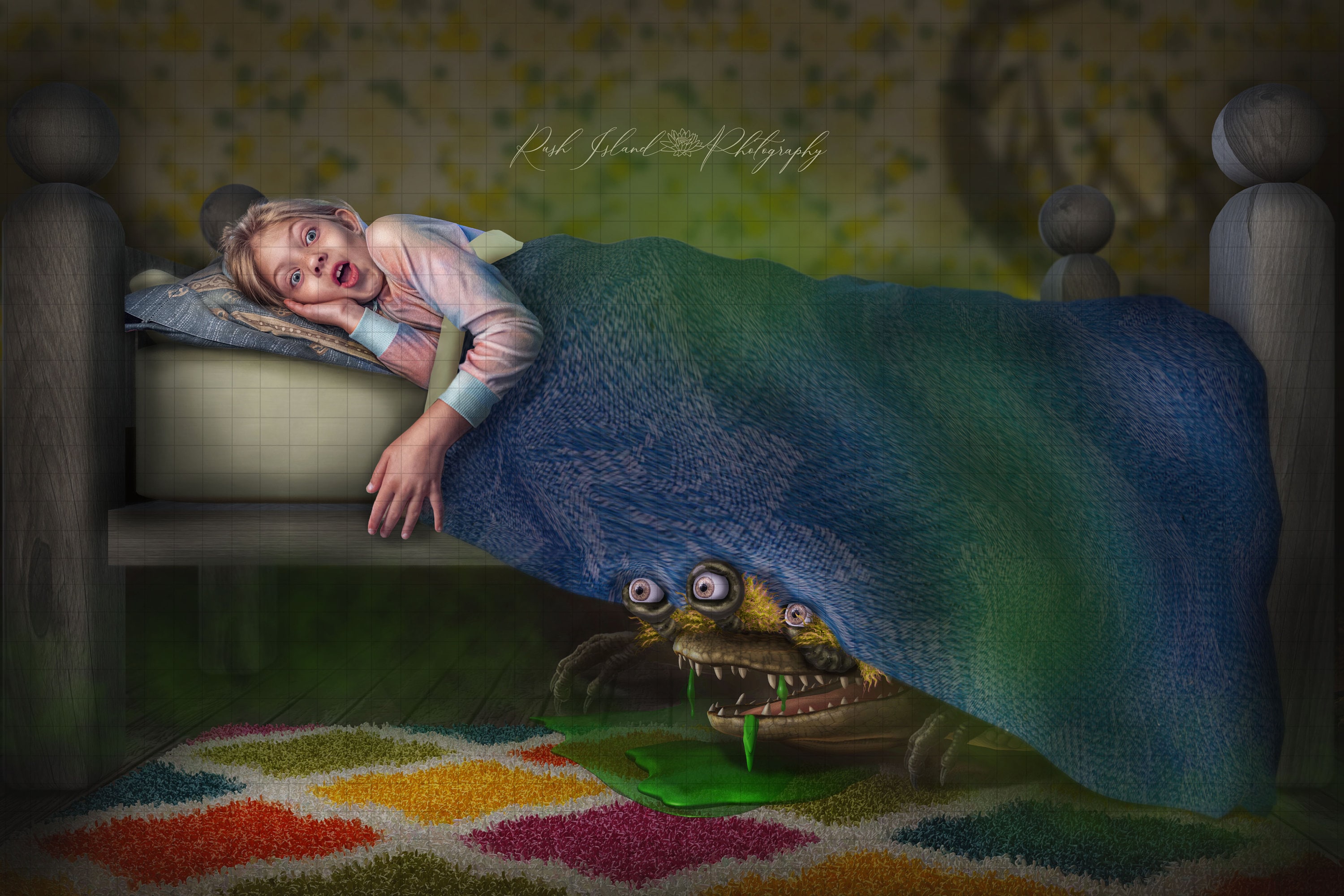 Monster Under My Bed Digital Backdrop For Composite Etsy