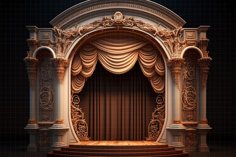 6 Pack Golden Fancy Theater Stage Backdrops for Composite - Etsy