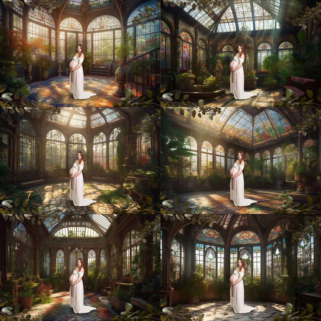 6 Pack of Conservatory Digital Backdrops for Composite Photography ...