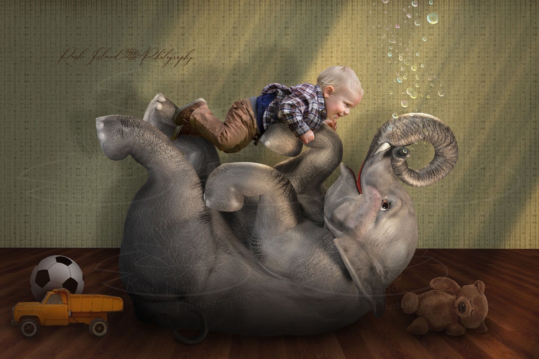 Tickle Me Elmer Elephant Digital Backdrop for Composite Photography ...