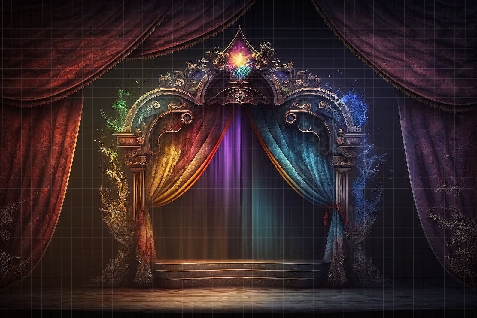 6 Pack Colorful Theater Stage Backdrops for Composite - Etsy