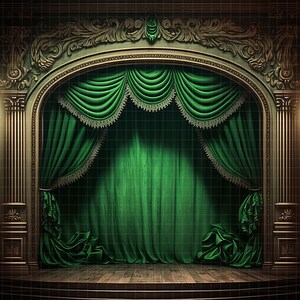 6 Pack - Green Fancy Theater Stage Backdrops for Composite Photography ...