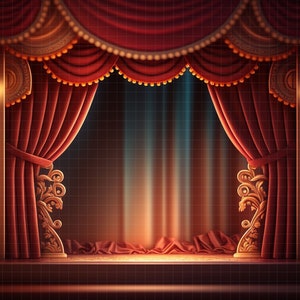 6 Pack - Red Fancy Theater Stage Backdrops for Composite Photography - Etsy