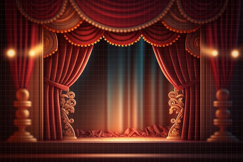 6 Pack Red Fancy Theater Stage Backdrops for Composite - Etsy