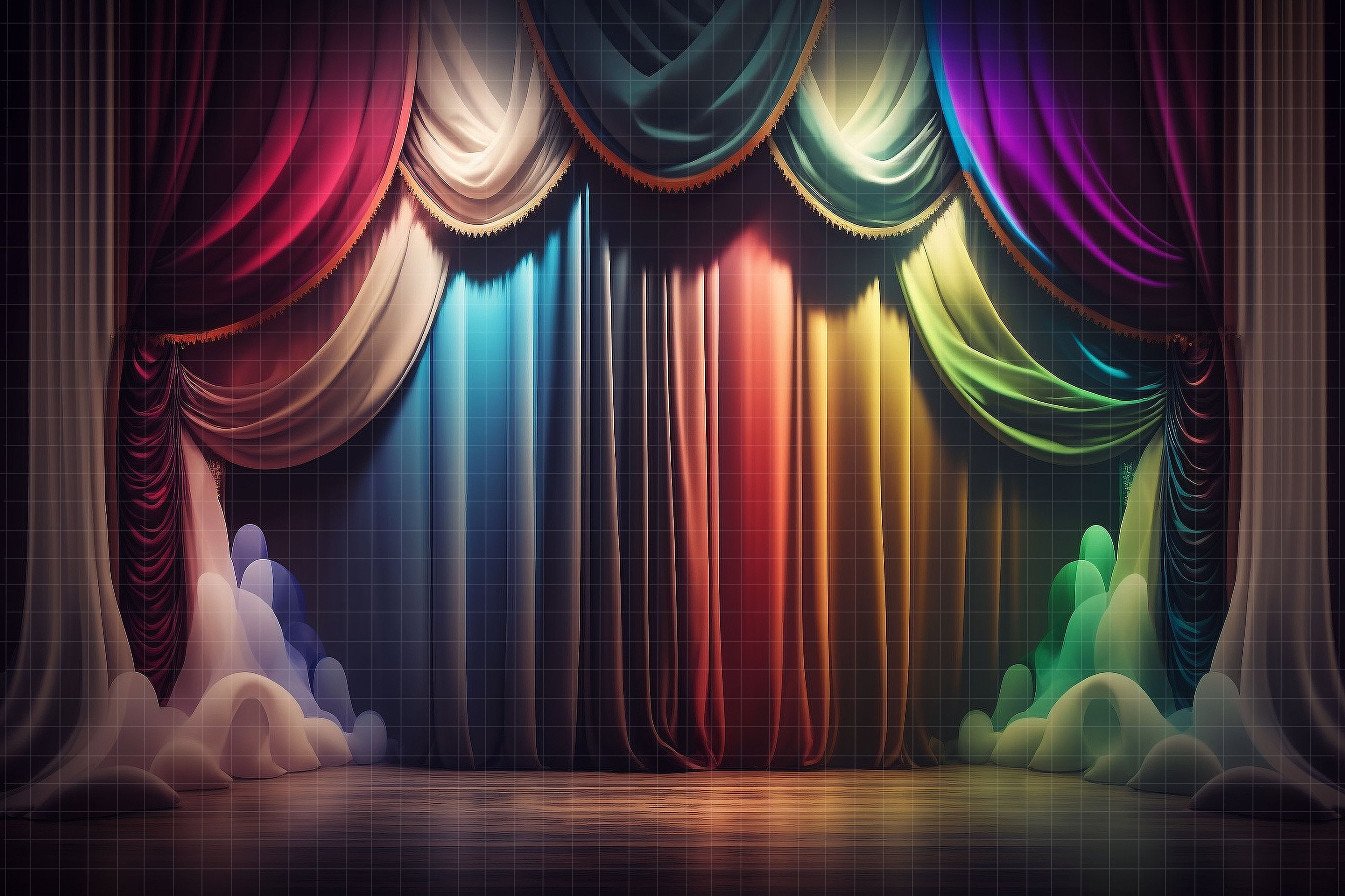 6 Pack Colorful Theater Stage Backdrops for Composite - Etsy