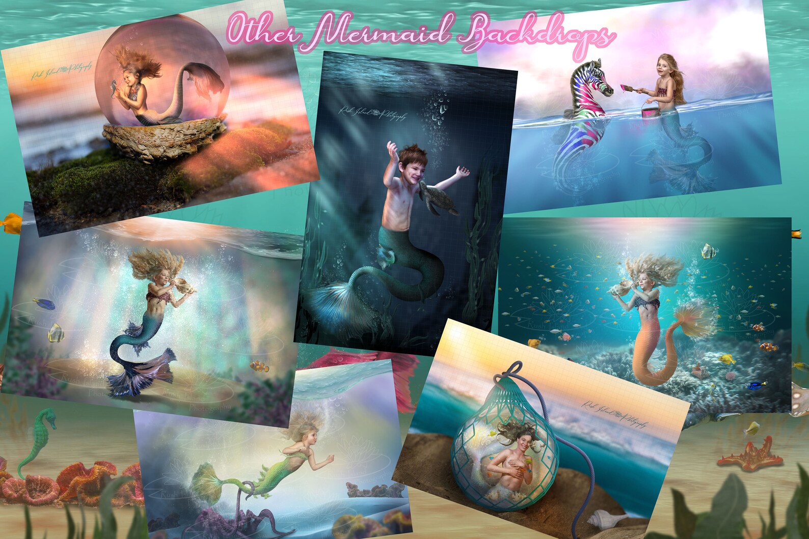 Mermaid Cove Digital Backdrop for Composite Photography - Etsy