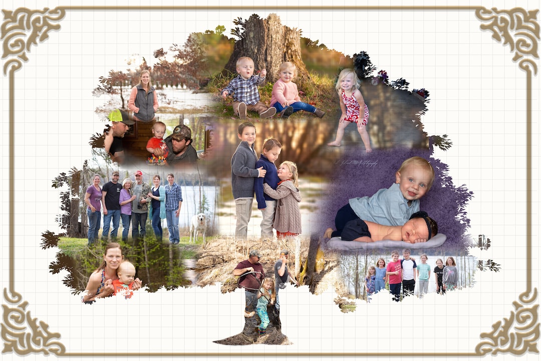 Family Tree Collage Overlay, Tree of Life Collage Overlay With ...