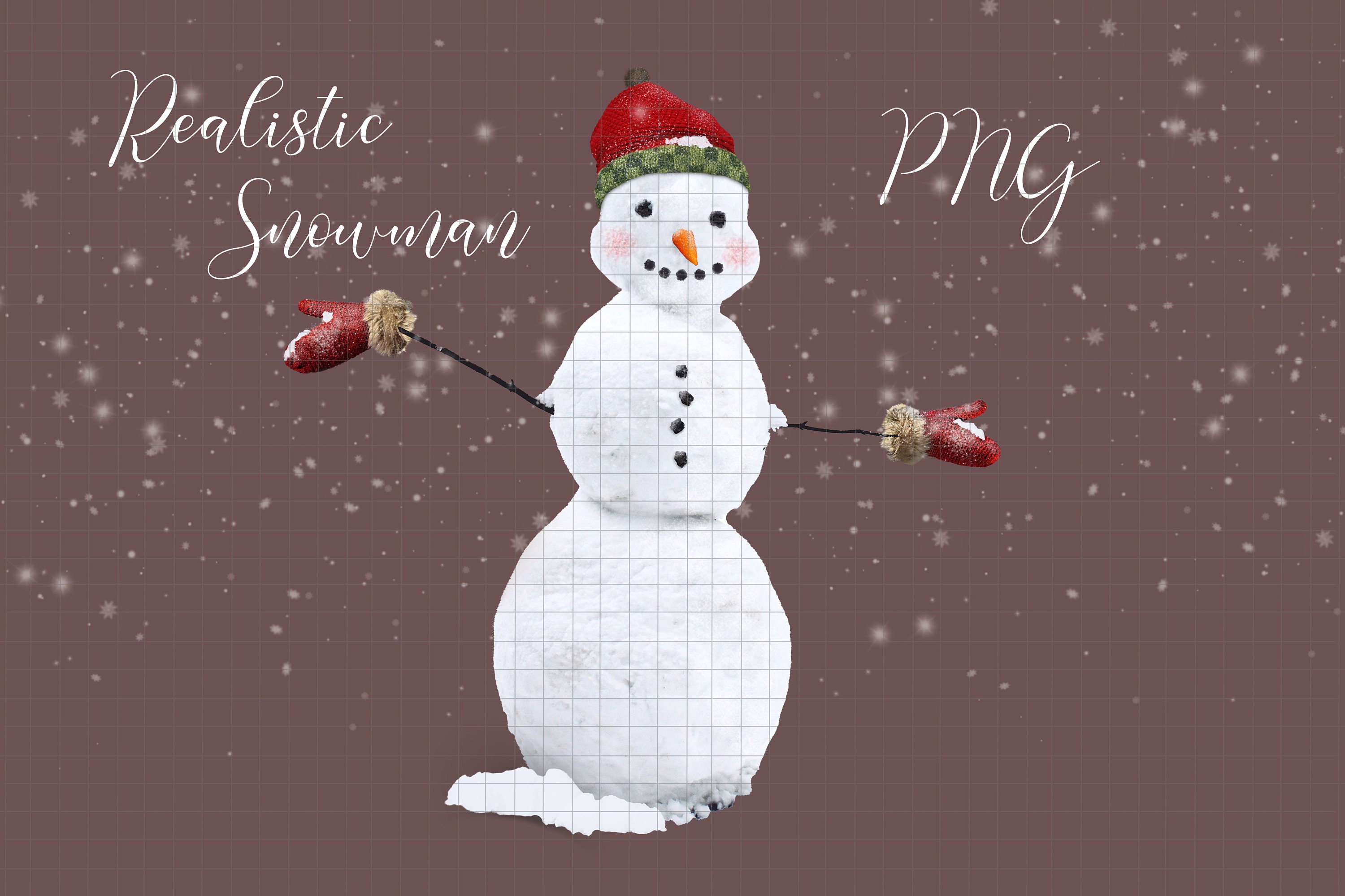 Realistic Snowman PNG Overlay for Photo Editing Photoshop PNG - Etsy