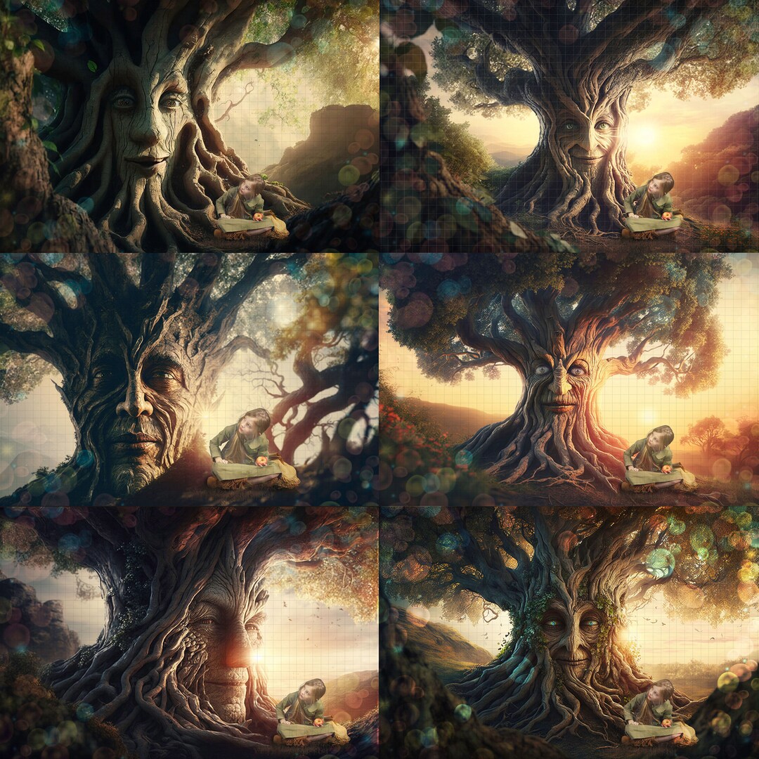 6 Pack Wise Old Trees Digital Backdrop for Composite - Etsy