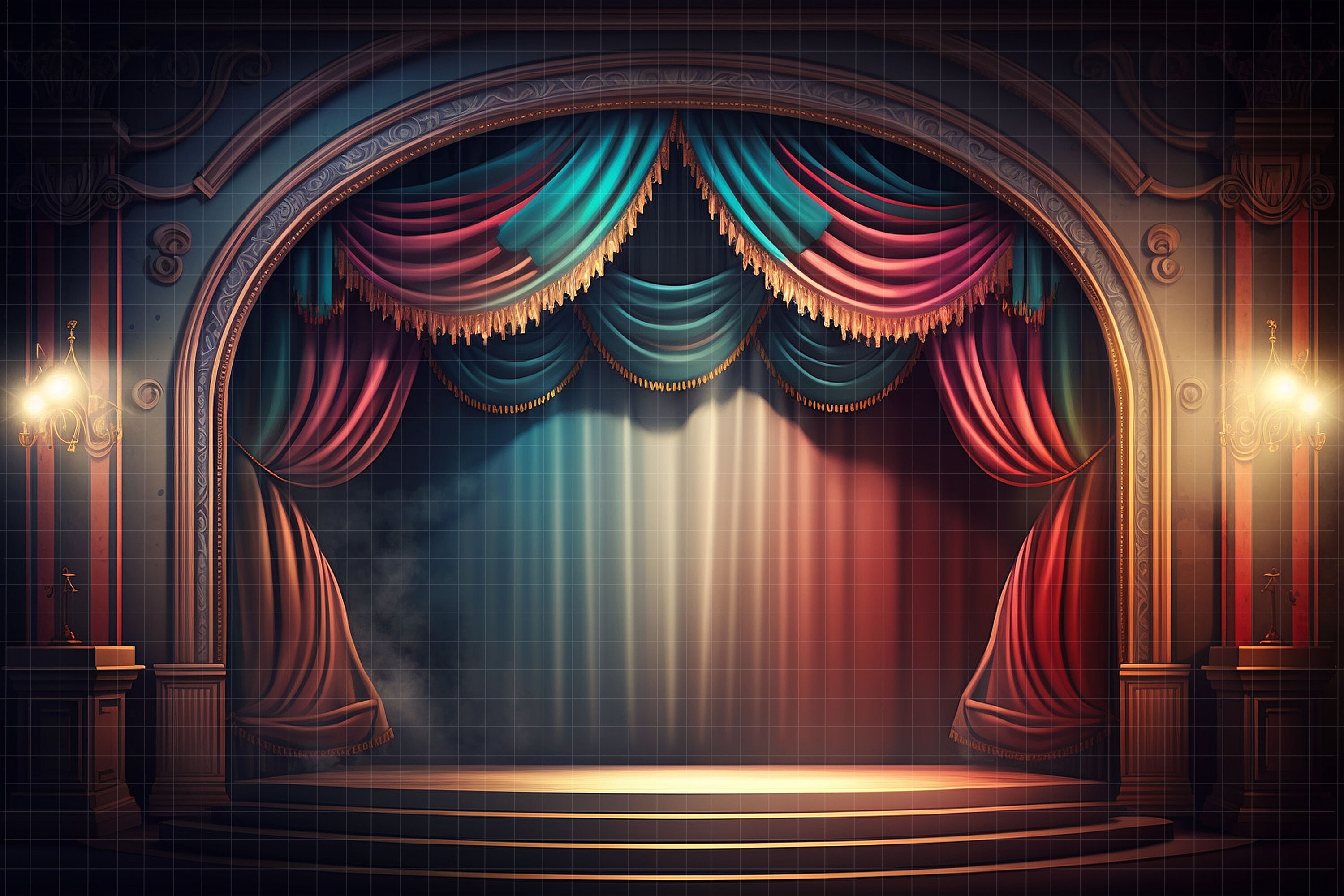 6 Pack Colorful Theater Stage Backdrops for Composite - Etsy