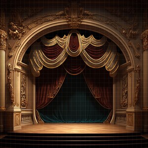6 Pack - Golden Fancy Theater Stage Backdrops for Composite Photography ...
