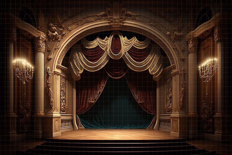 6 Pack Golden Fancy Theater Stage Backdrops for Composite - Etsy