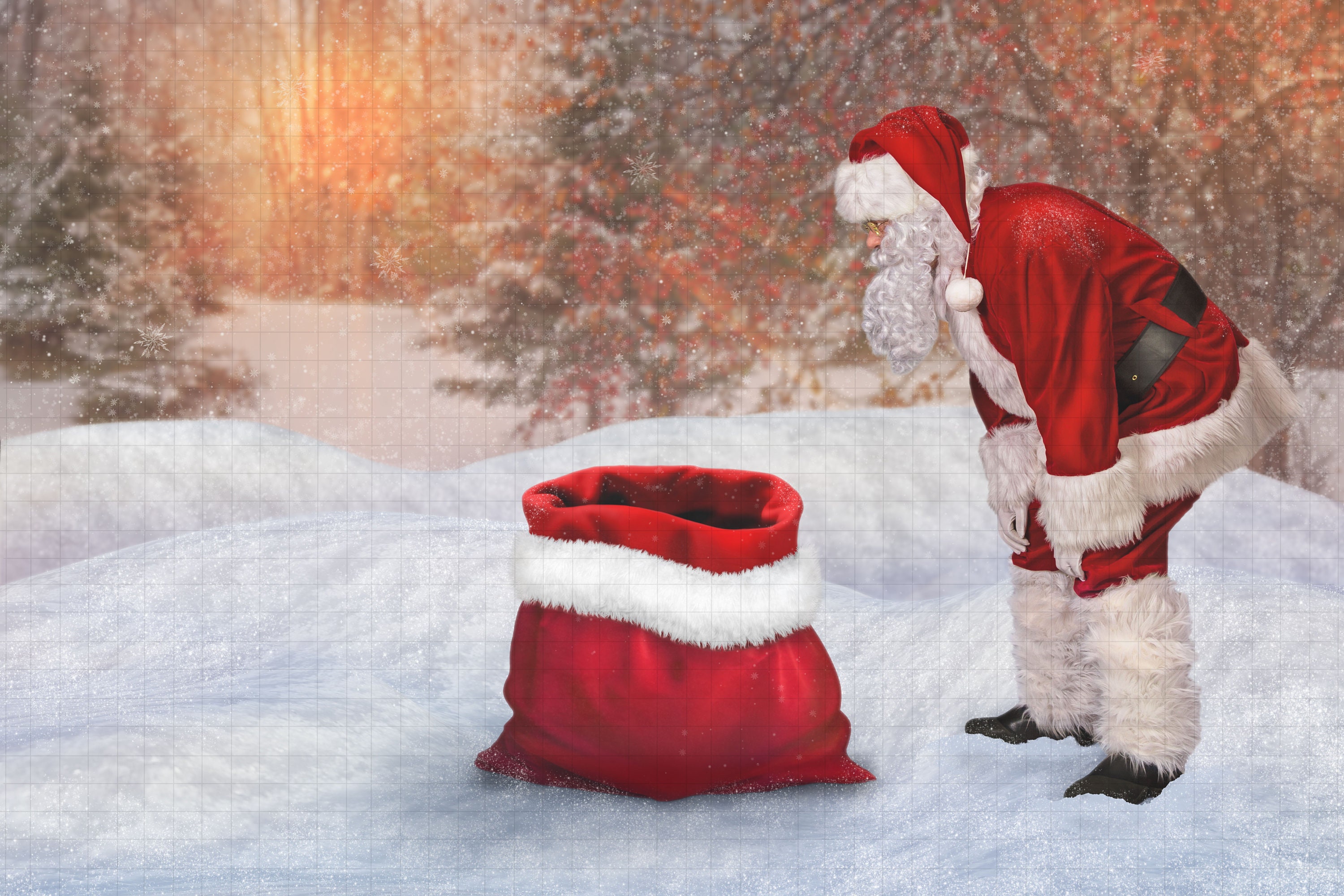 Santa With Bag Digital Backdrop for Composite Photography | Etsy