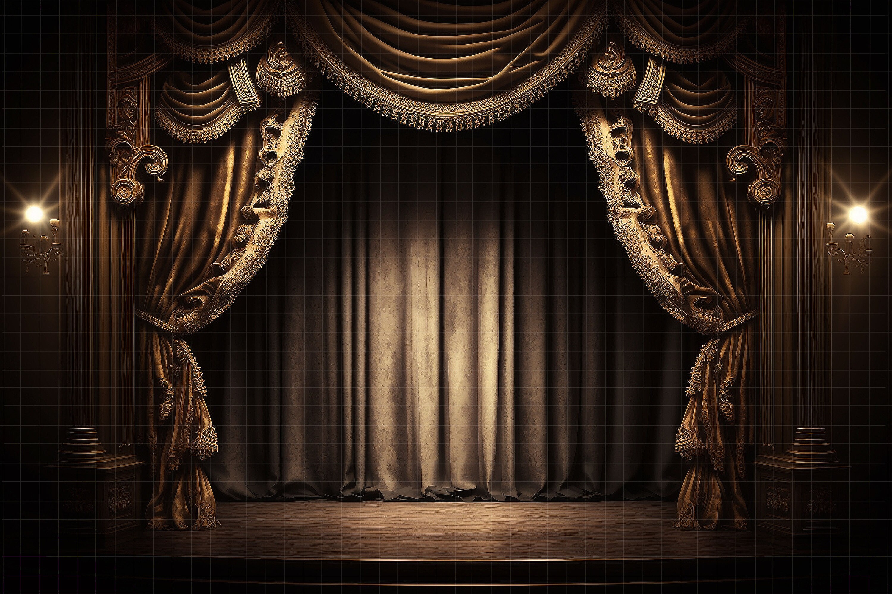 6 Pack Golden Fancy Theater Stage Backdrops for Composite - Etsy