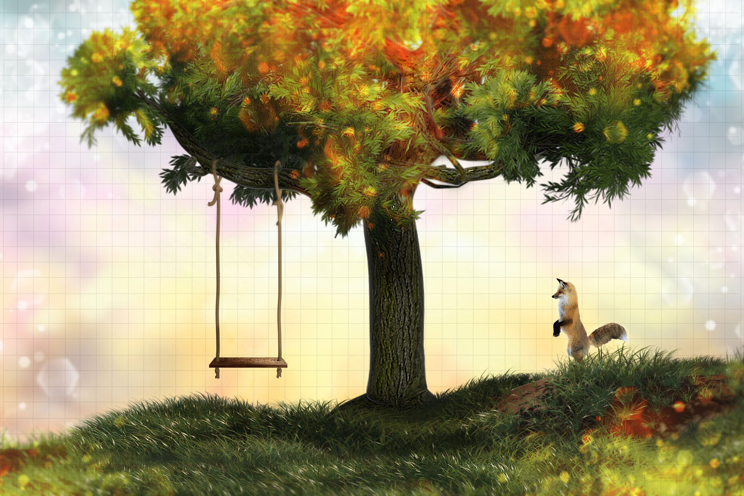 The Fox and the Swing Digital Backdrop for Composite - Etsy