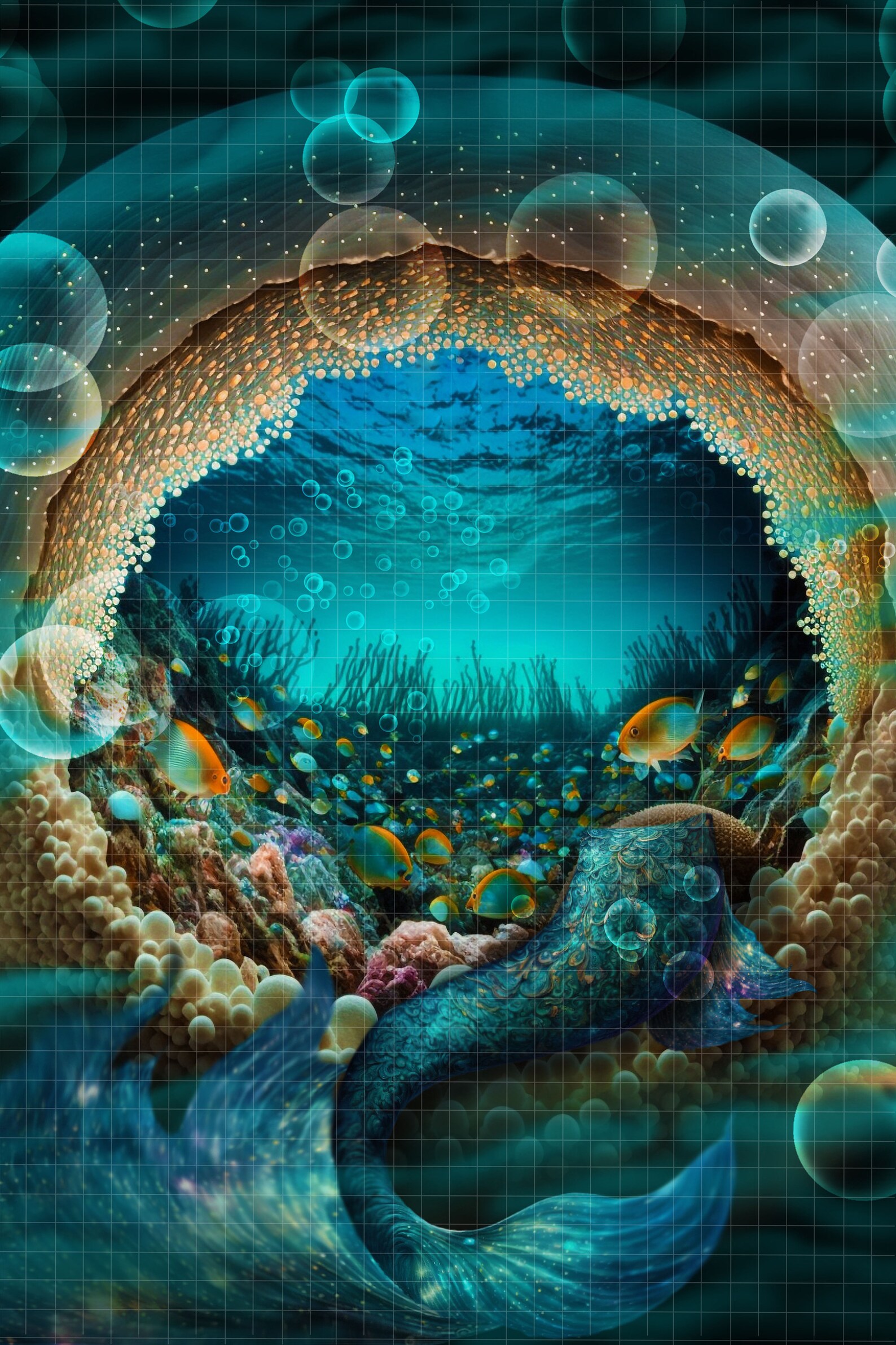 Mermaid Cove Digital Backdrop for Composite Photography - Etsy