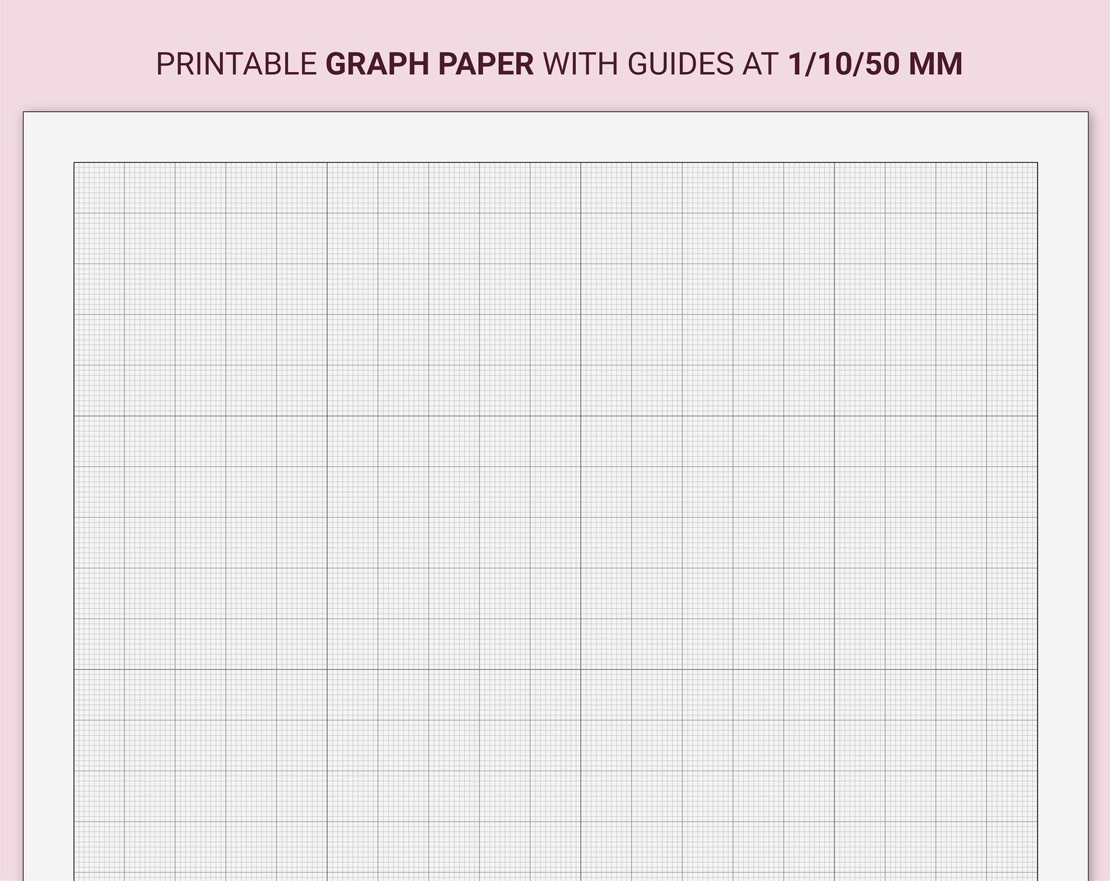 Millimeter Graph Paper Printable, A4, 10 Mm Margin, Guides at 1/10/50 ...