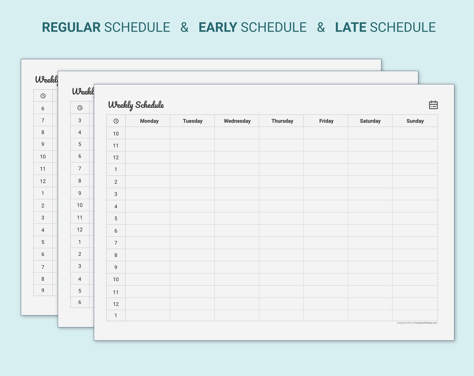 Printable Weekly Schedule Fillable PDF Files A3 A4 - Etsy