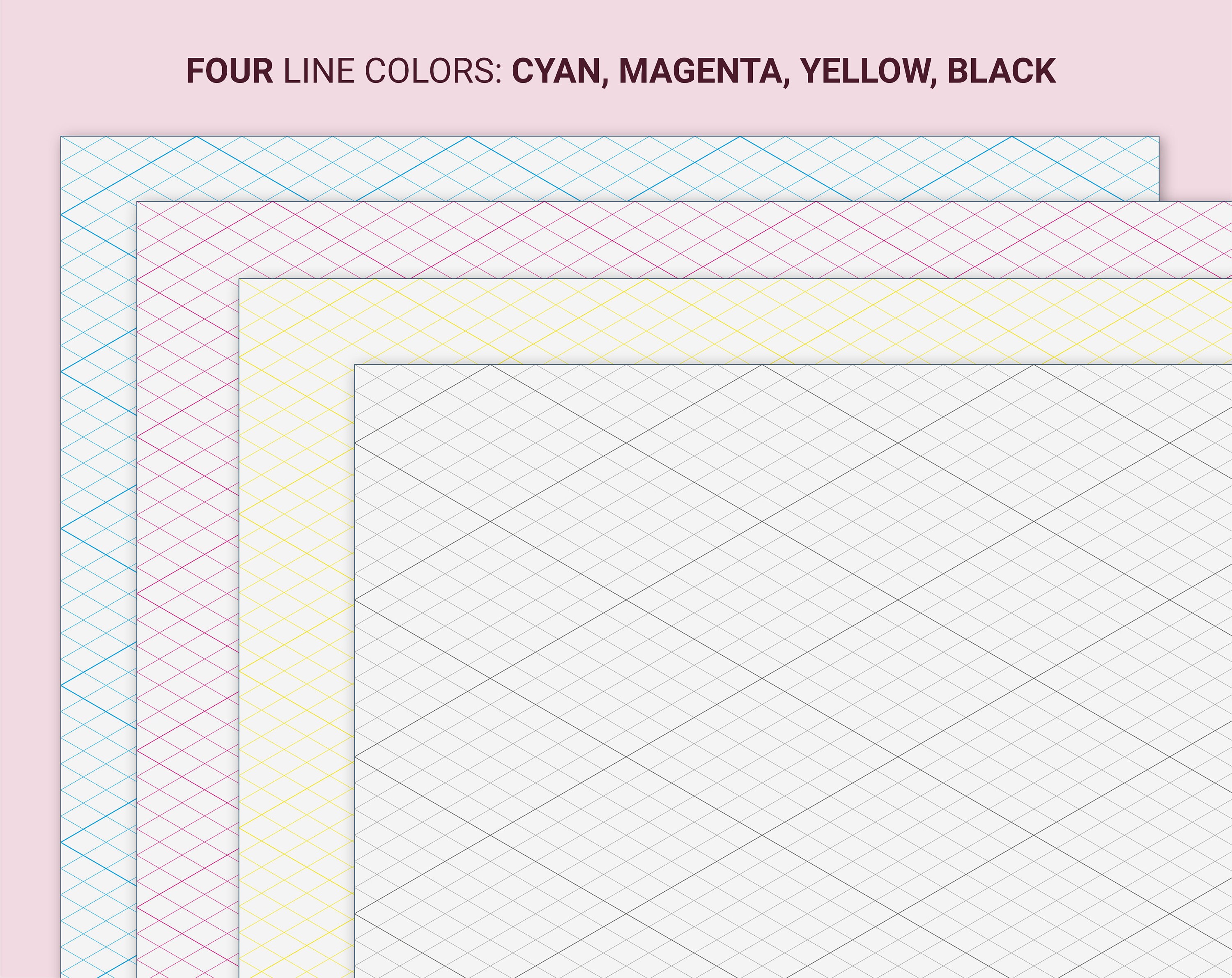 Printable Isometric Grid Paper Bundle | A3, A4, A5, Letter | Portrait ...