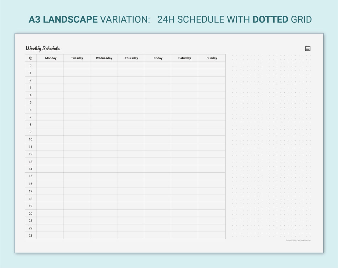 Printable Weekly Schedule Fillable PDF Files A3 A4 - Etsy