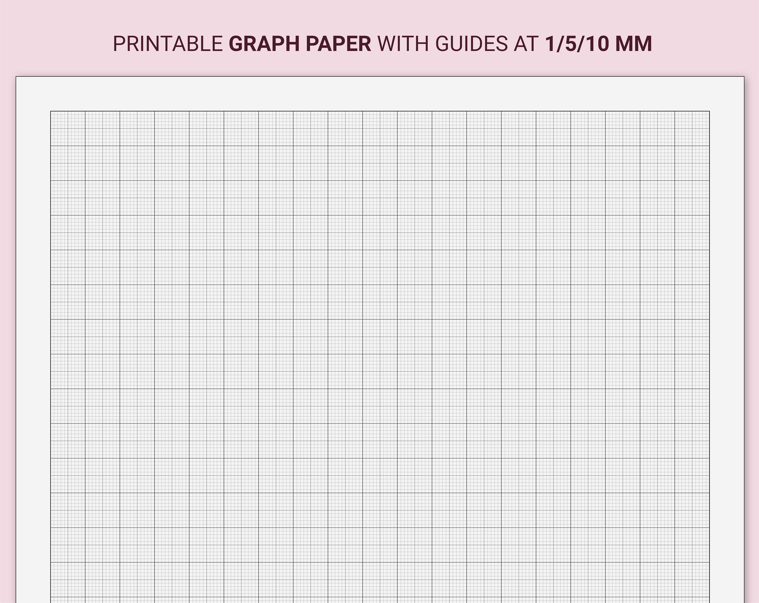 Millimeter Graph Paper Printable, A4, 10 Mm Margin, Guides at 1/5/10 Mm, Cyan/magenta/yellow ...