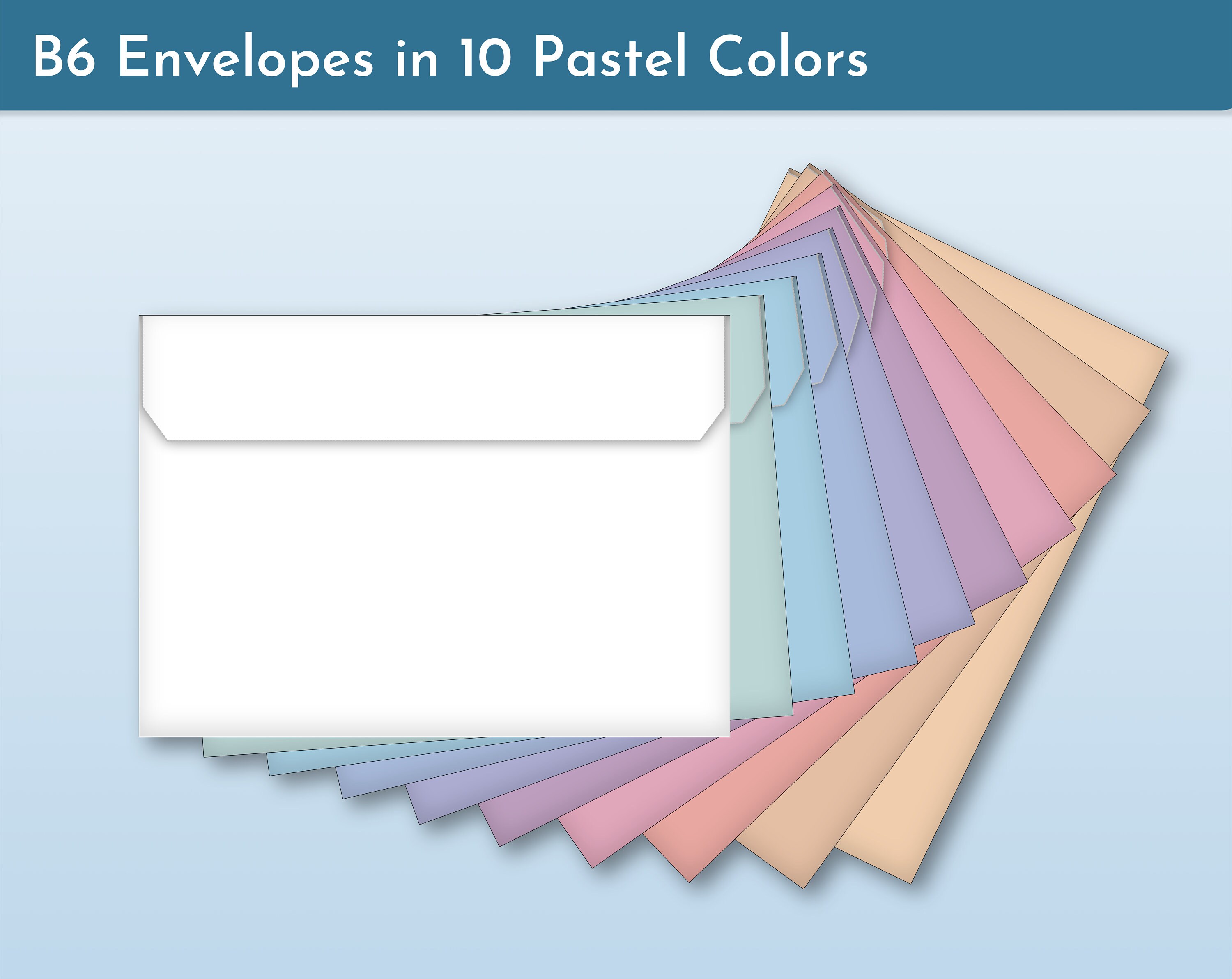 Printable Pastel Envelopes Set | C6 & B6 on A4 Paper | 10 Pastel Colors ...