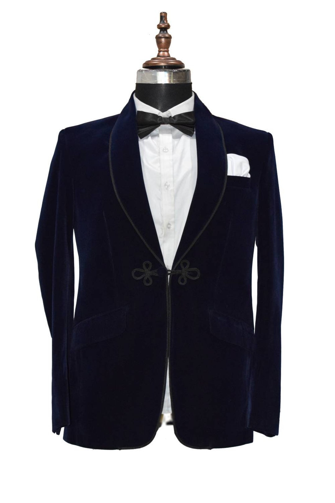 Men Navy Blue Smoking Jackets Velvet Dinner Party Wear Coats Blazers - Etsy