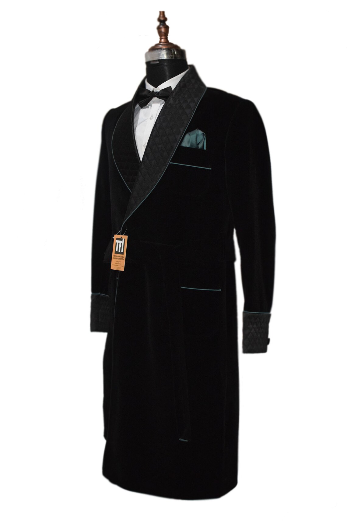 Special Gift for Him Smoking Gown Designer Dinner Party Wear Long Coat ...