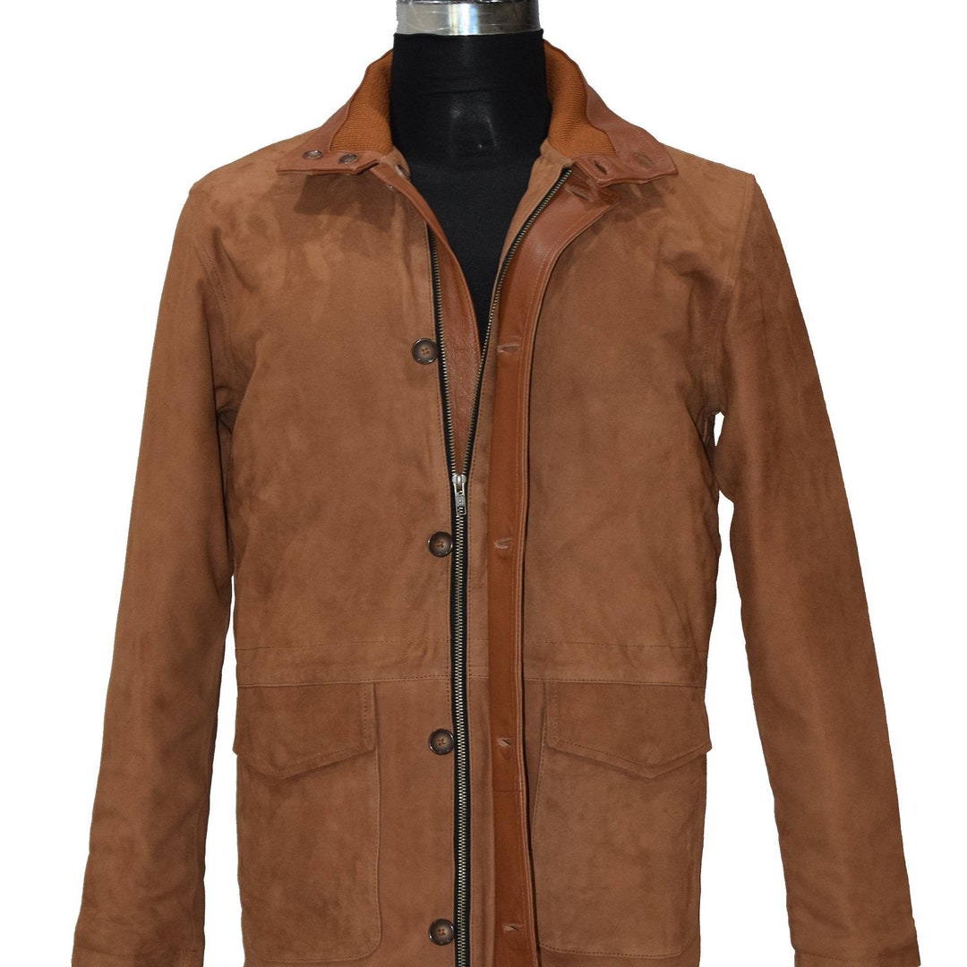 Vintage Brown Real Suede Leather Jacket - Etsy