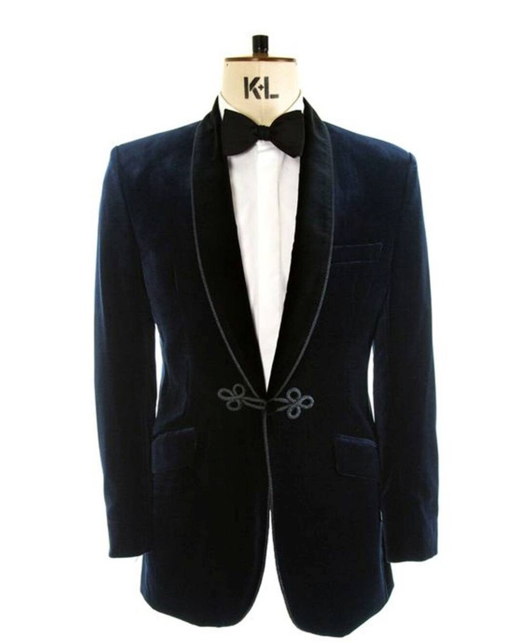 Men Navy Blue Smoking Jackets Black Lapel Dinner Party Wear Coats - Etsy
